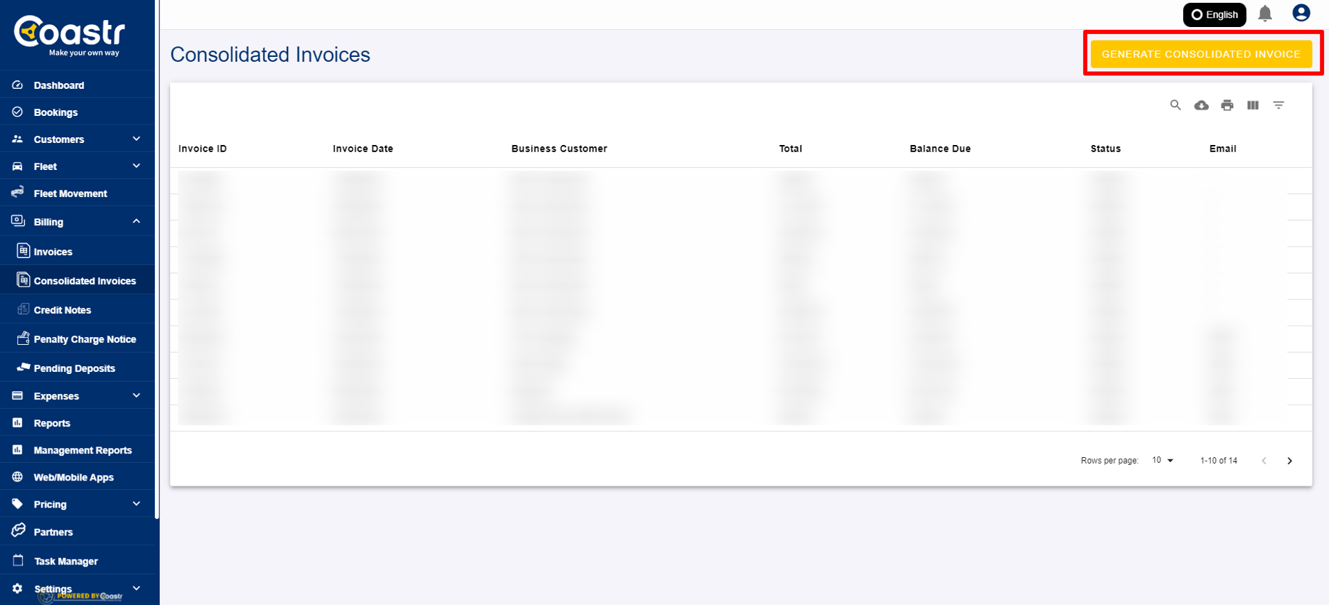 How to generate 'Consolidated Invoice'?