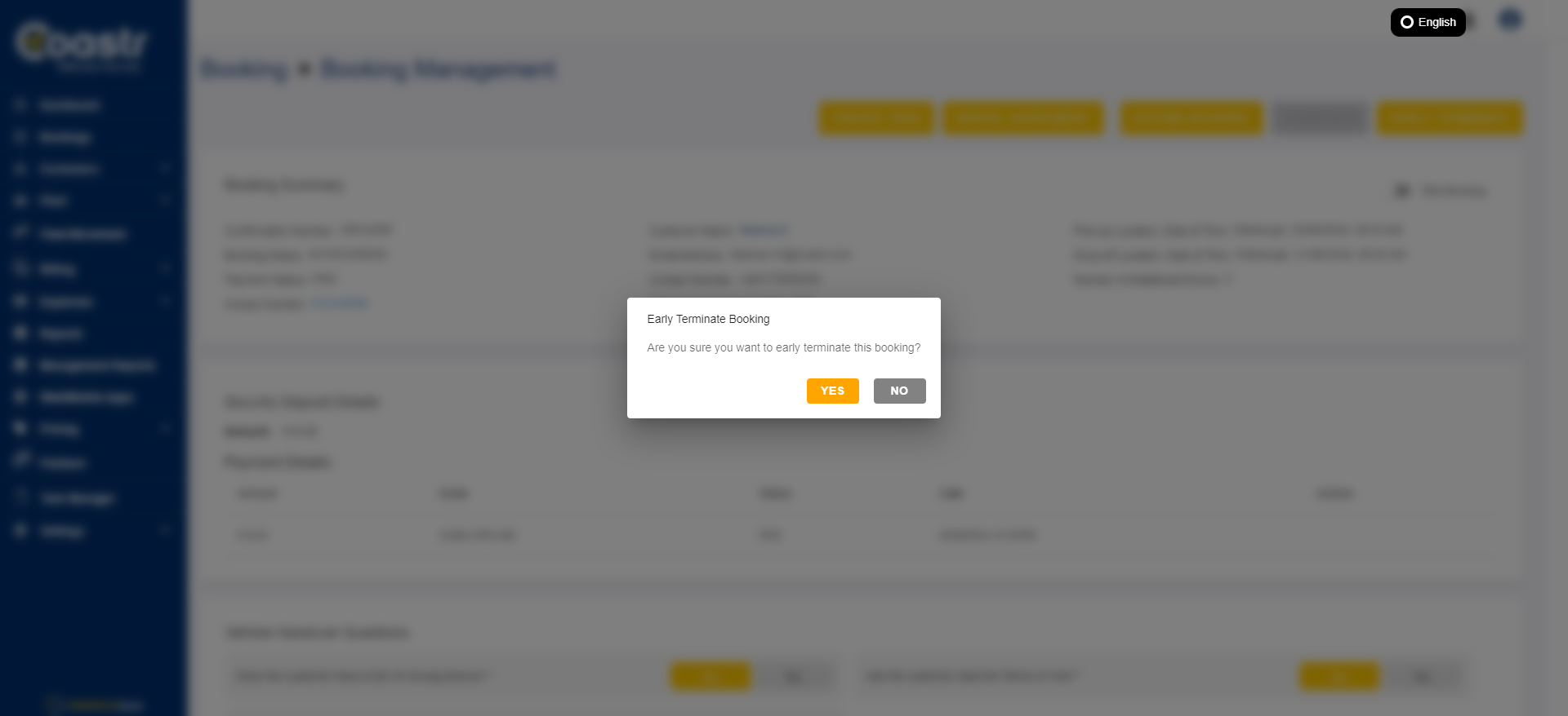 How to early terminate a booking?