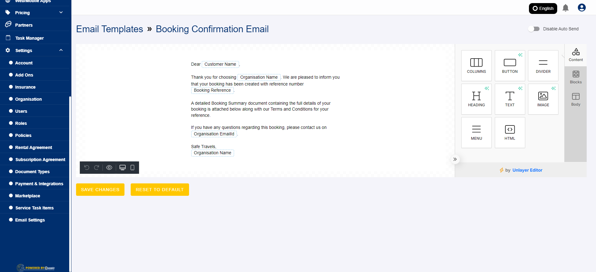 How to use Editable Email Templates feature?