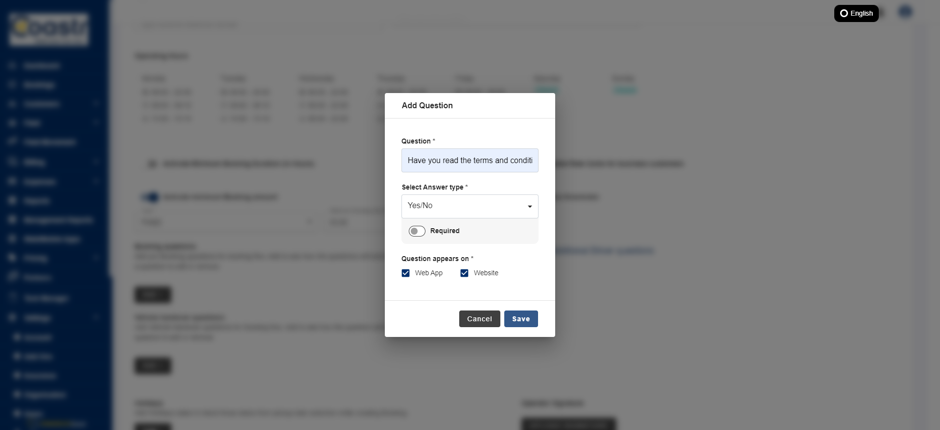 How to configure the Booking Questions?