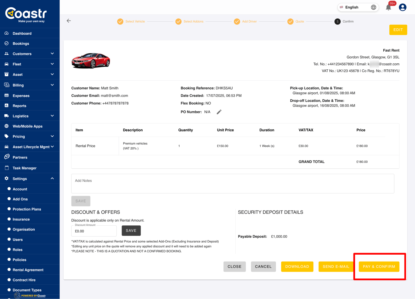 What is BACS Direct Debit and how does it work on Coastr?