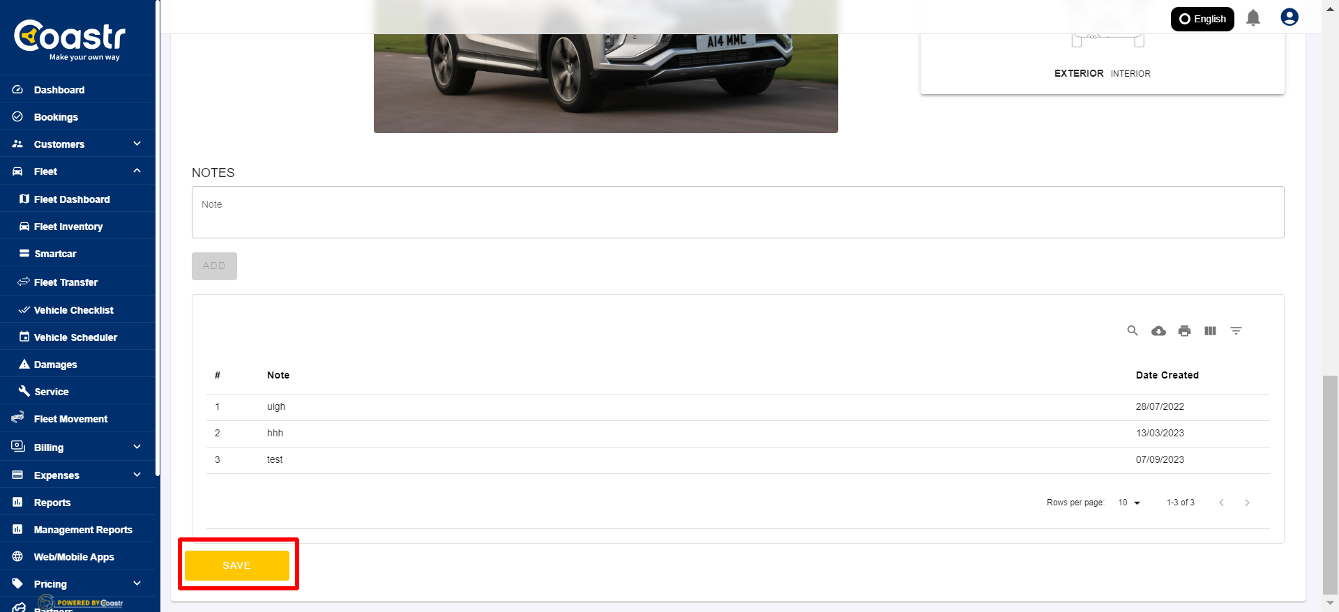 How to add the telemetry device ID (ESN) for a vehicle on Coastr?