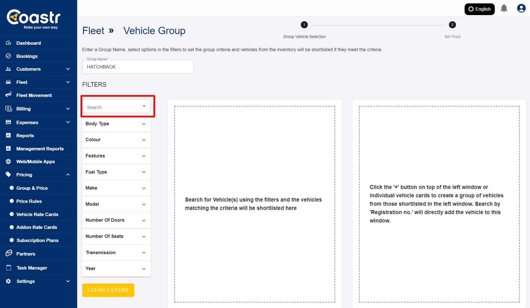 How to create a Vehicle Group?