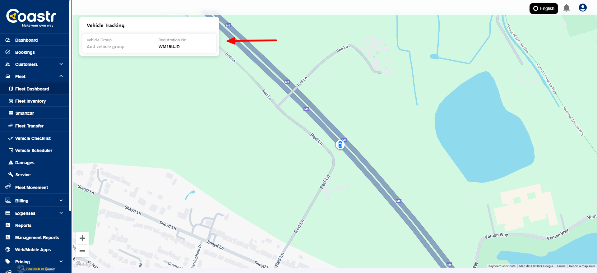 How to add the telemetry device ID (ESN) for a vehicle on Coastr?