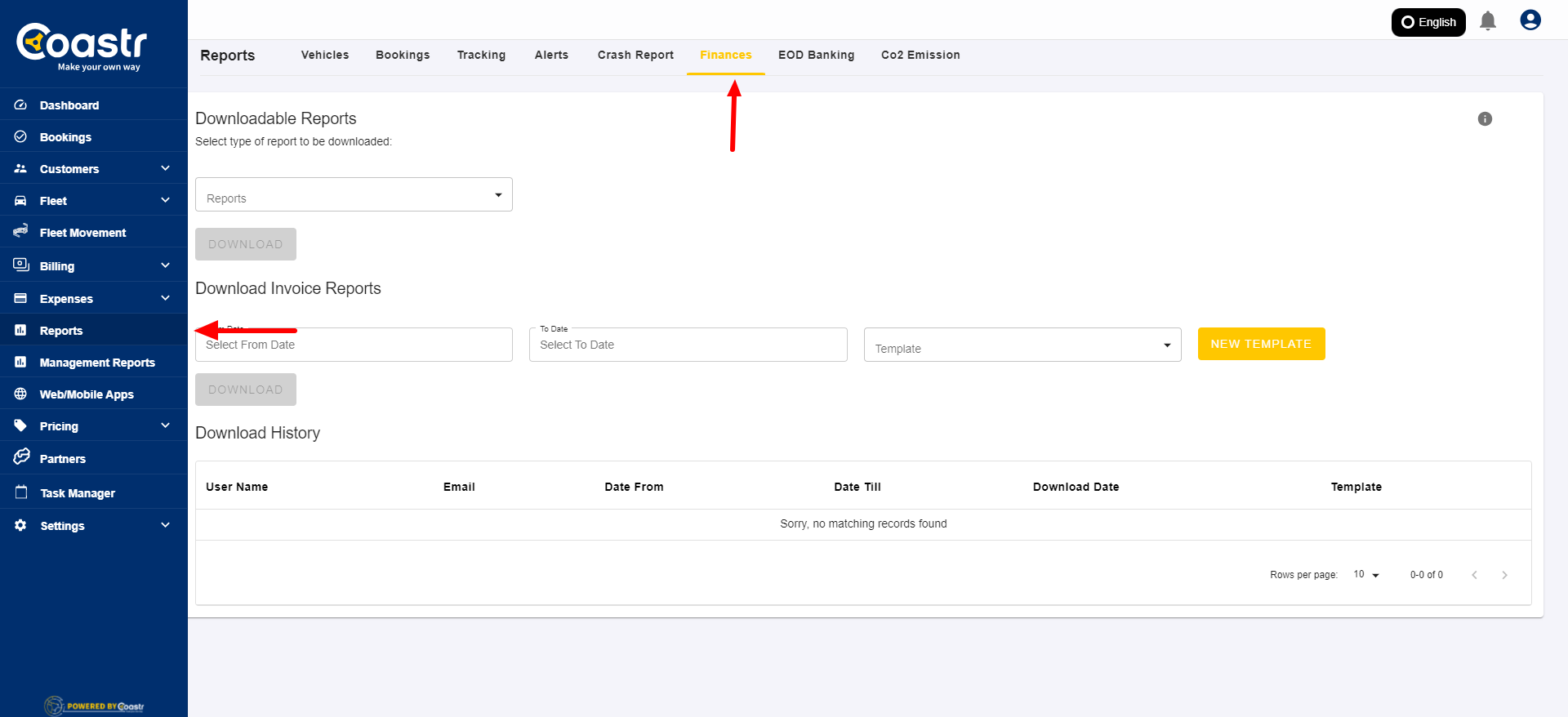 How to create a custom CSV template for invoices?