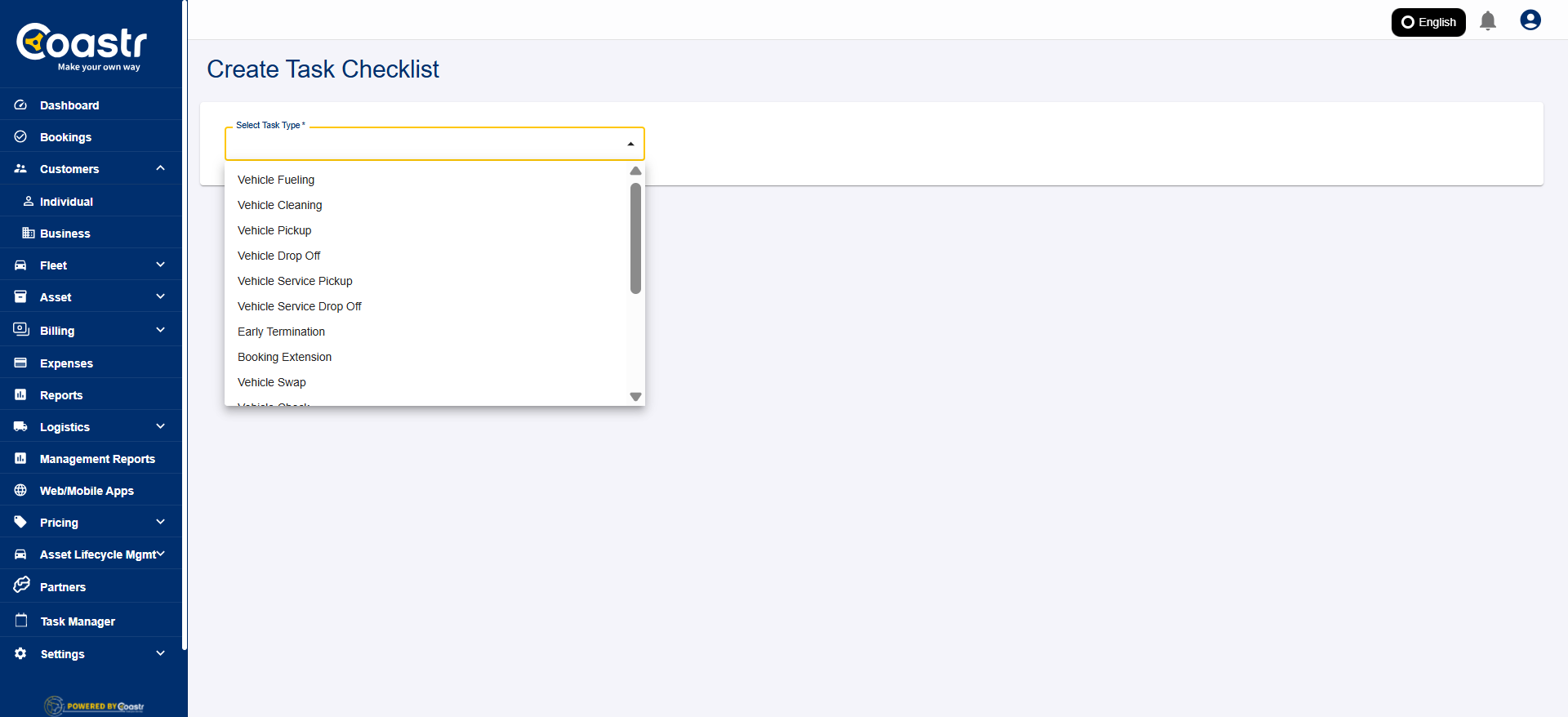 How to create a custom task checklist?