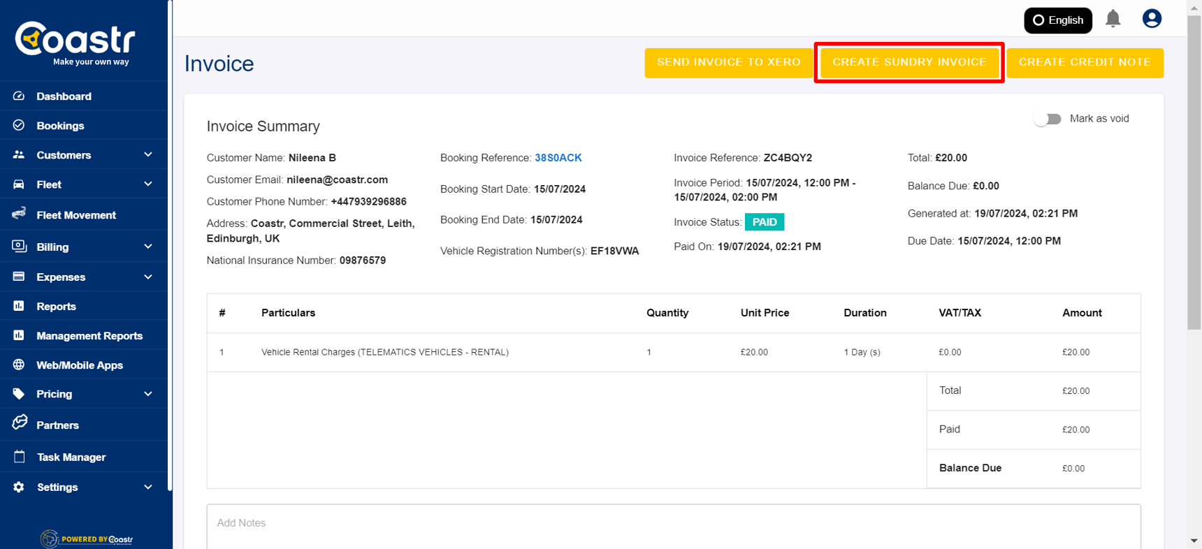 How to attach documents in the Sundry Invoice?