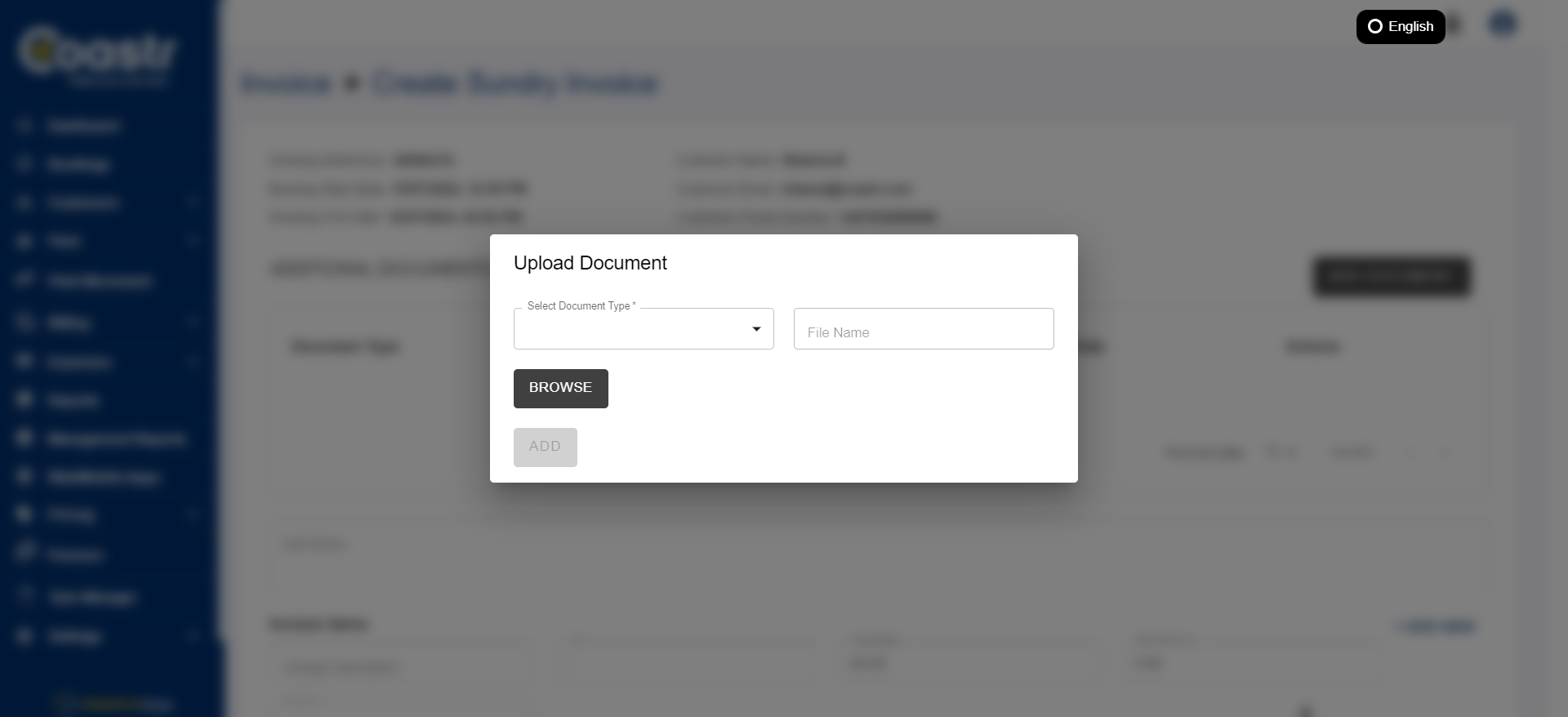 How to attach documents in the Sundry Invoice?